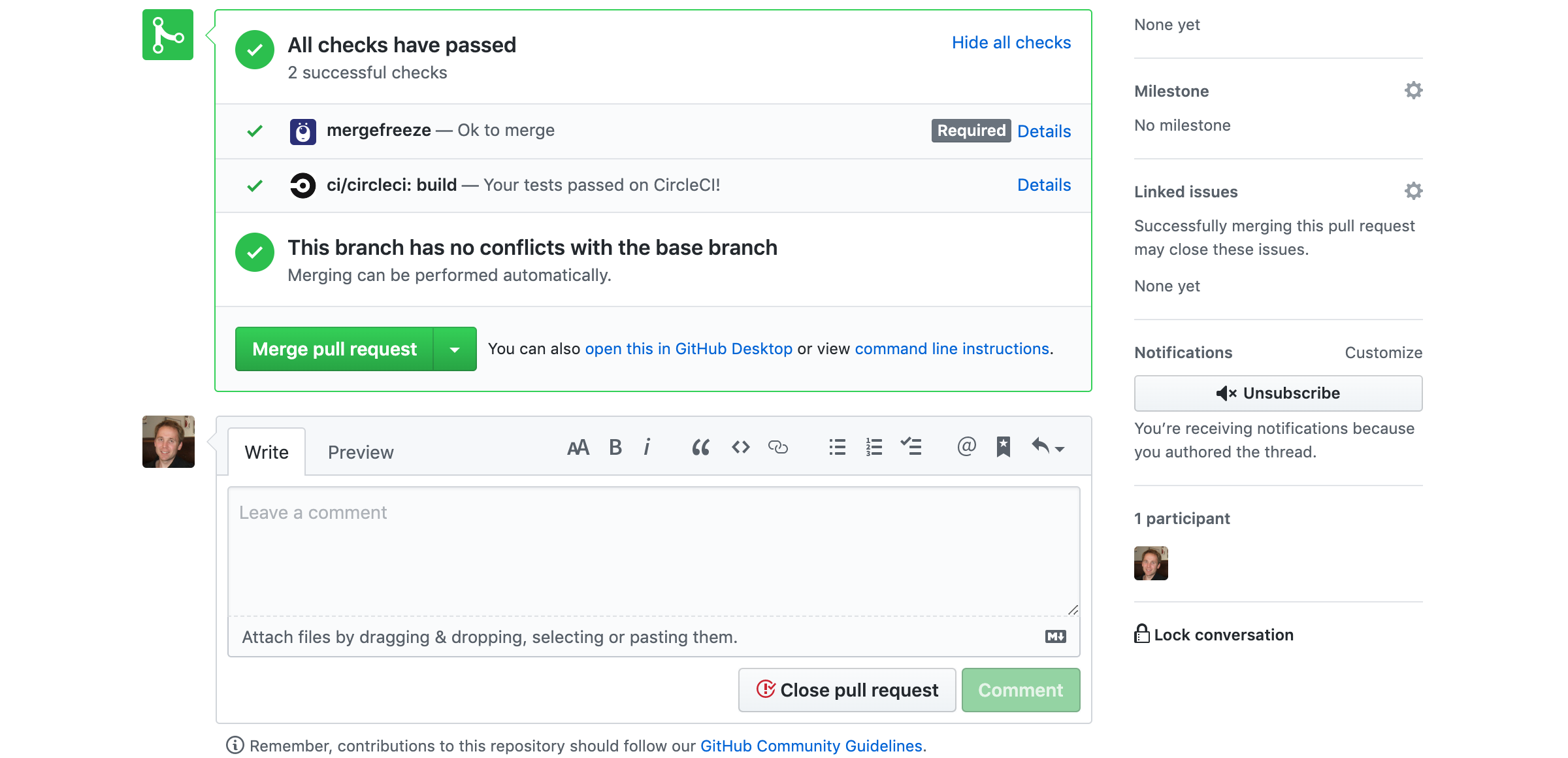 Merge Freeze · Github Marketplace · Github